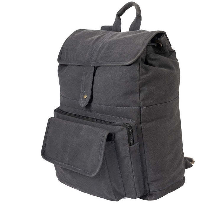 Buy Mona B Seth Backpack | Vegan Leather, Cotton Canvas | Grey