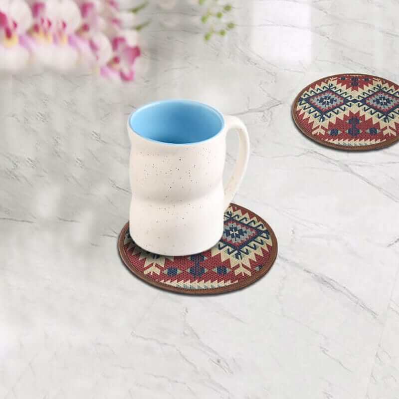 Mona B - Set of 4 Printed Amelia Coasters, 4.5 INCH Round, Best for Be