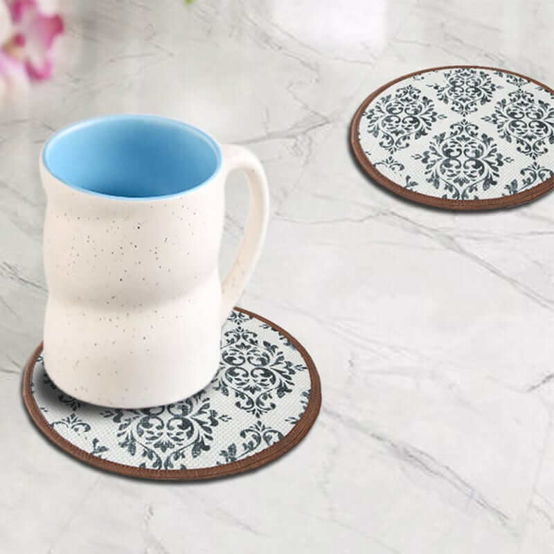 Mona B - Set of 4 Printed Amelia Coasters, 4.5 INCH Round, Best for Be