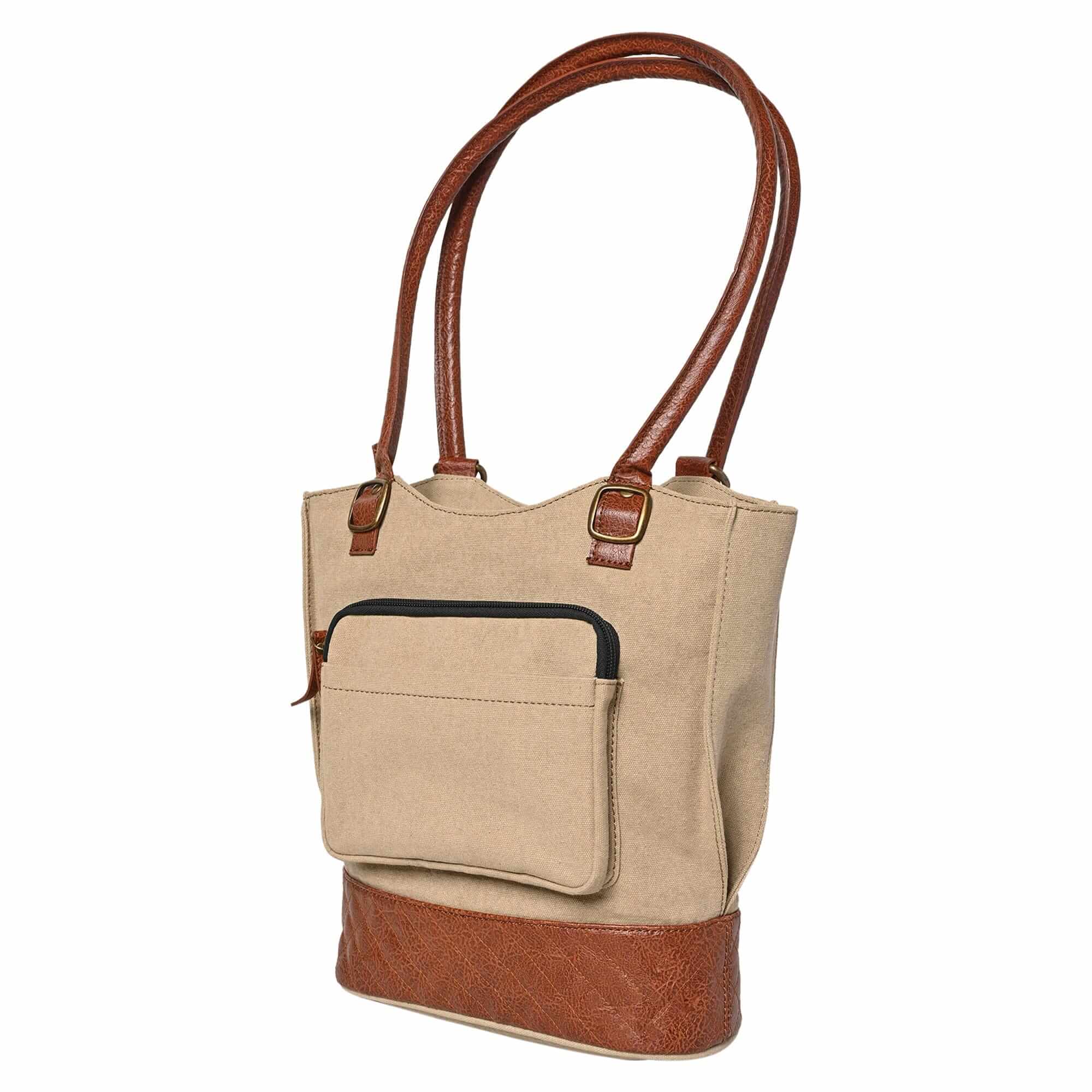 Mona B Two in One Convertible Tote: Beige - (M-2507) – Mona B India