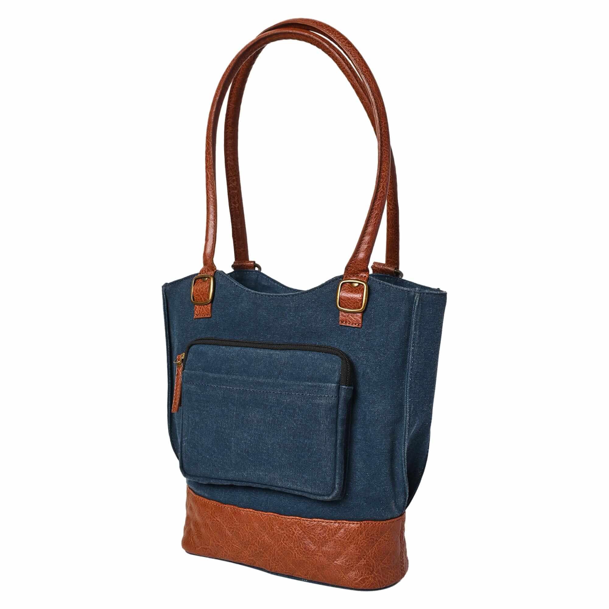 Mona B Two in One Convertible Tote: Denim - (M-2508) – Mona B India